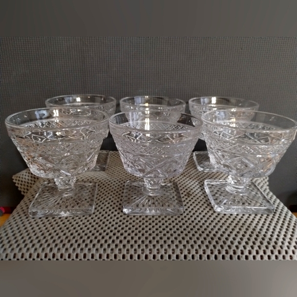 Dining | Set Of 6 Vintage Imperial Glass Ohio Cape Cod Clear Sherbet ...